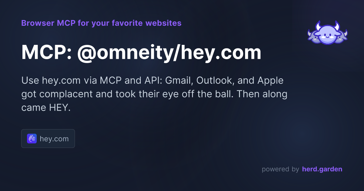 @omneity/hey.com - MCP & API, Herd Trail Hub