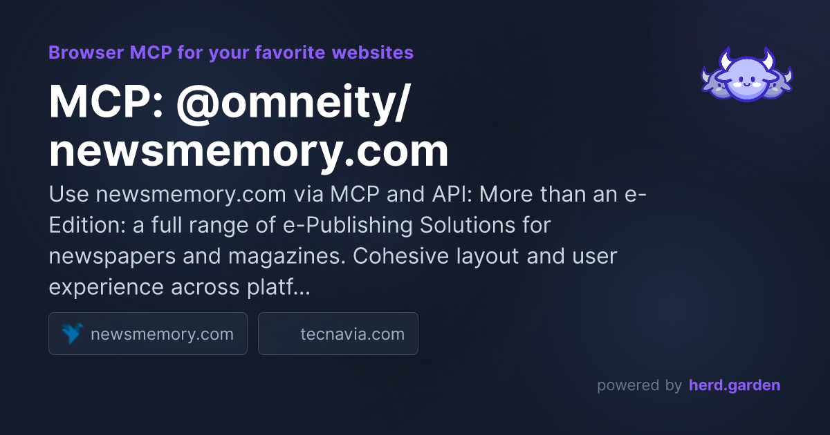 @omneity/newsmemory.com - MCP & API, Herd Trail Hub